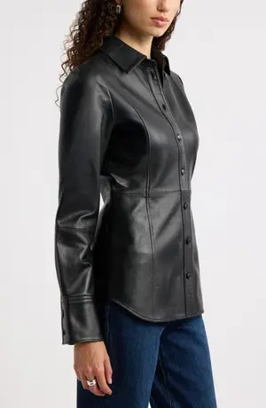 Nordstrom Waisted Leather Shirt