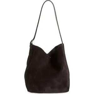 TOTEME Medium Belted Suede Tote - Espresso