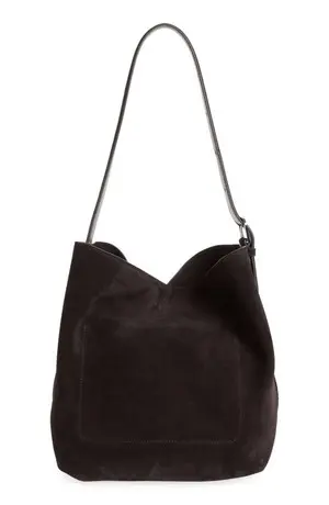 TOTEME Medium Belted Suede Tote - Espresso