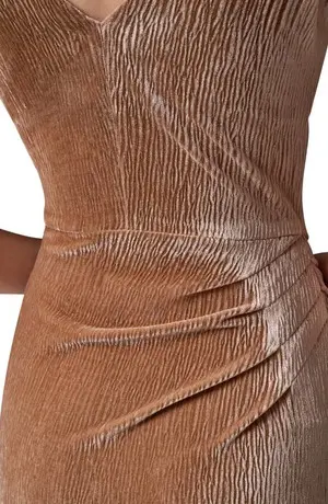 Donna Karan New York Crinkle Velvet Cocktail Sheath Dress
