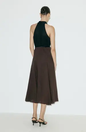 Mango Bicolor A-line Midi Dress