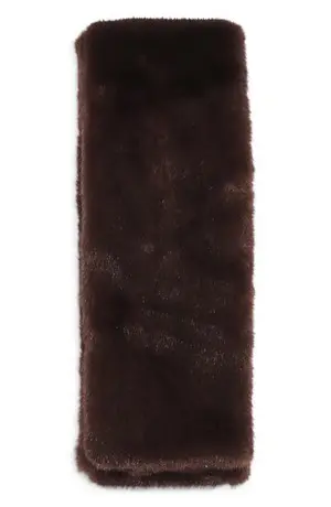 PETIT MOMENTS Rockefeller Faux Fur Scarf - Dark Brown