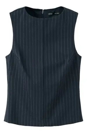 Mango Pinstriped Boat Neck Top