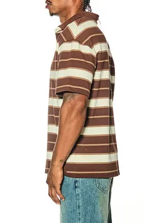 VOUSETI Ss Post Game Oversize Stripe Cotton Polo