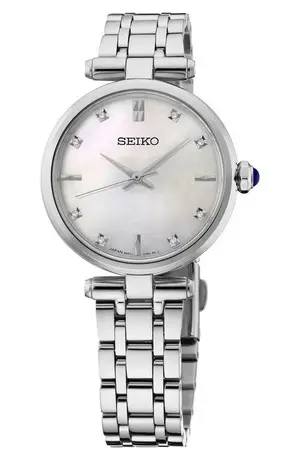 SEIKO WATCHES Diamond Mother-of-pearl Bracelet Watch - Silver