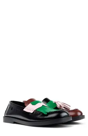 Camper Don Twins Leather Moccasin - Black Multi