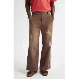 STOCKHOLM SURFBOARD CLUB Sune Distressed Corduroy Bootcut Pants - Brown