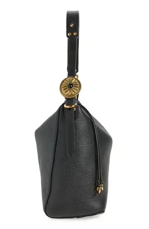 Etro Tumbled Leather Hobo Bag - Black