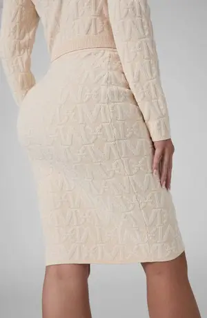MARCIANO Naliya Monogram Pencil Midi Skirt