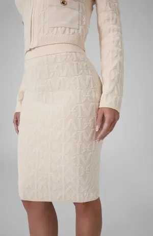 MARCIANO Naliya Monogram Pencil Midi Skirt
