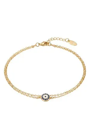 Argento Vivo Mia Evil Eye Anklet - Gold
