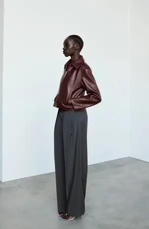 Mango Pleated Straight Leg Pants