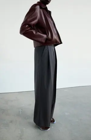 Mango Pleated Straight Leg Pants