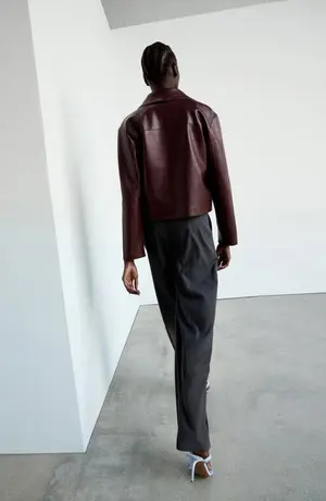 Mango Pleated Straight Leg Pants