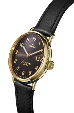 Shinola Canfield Leather Strap Watch