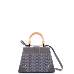 Goyard Saigon Top Handle Bag Coated Canvas With Leather Pm