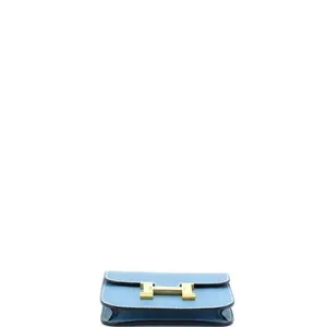 Hermès Constance Slim Wallet Evercolor - Blue