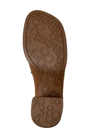 Camper Kora Leather Penny Loafer Pump - Medium Brown