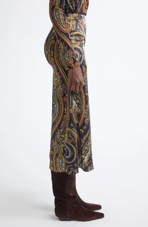 Etro Paisley Print Midi Skirt