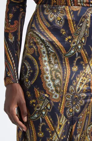 Etro Paisley Print Midi Skirt