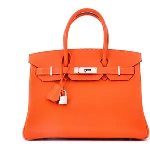 Hermès Birkin Handbag Epsom With Palladium Hardware 30 - Orange