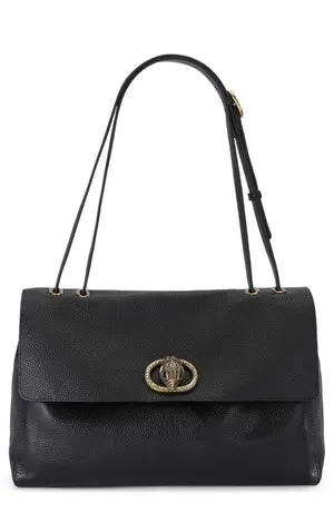 Kurt Geiger Chelsea Large Slouchy Leather Flap Bag - Black