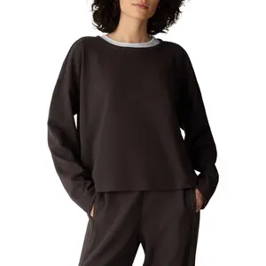 Eileen Fisher Waffle Knit Box Top - Coffee