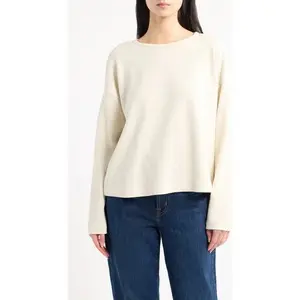 Eileen Fisher Waffle Knit Box Top - Plaster