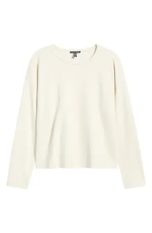 Eileen Fisher Waffle Knit Box Top - Plaster