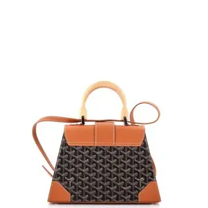 Goyard Saigon Top Handle Bag Coated Canvas With Leather Pm - Brown