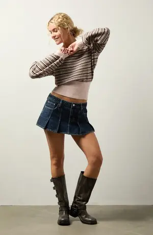 PACSUN Harley Off The Shoulder Sweater - Pink