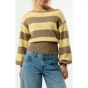 PACSUN Harley Off The Shoulder Sweater - Yellow