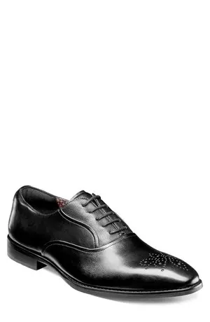 STACY ADAMS Langford Leather Oxford - Black