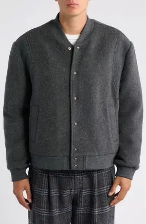 KROST Mercer Felted Wool Blend Varsity Bomber Jacket
