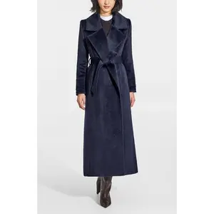 Sentaler Maxi Notch Wrap Coat With Suri Alpaca - Deep Navy