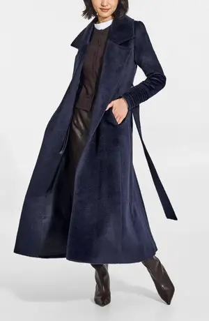 Sentaler Maxi Notch Wrap Coat With Suri Alpaca