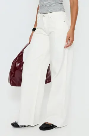 Princess Polly Darla Raw Hem Low Rise Straight Leg Jeans