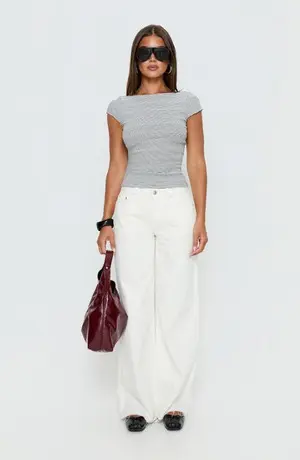 Princess Polly Darla Raw Hem Low Rise Straight Leg Jeans