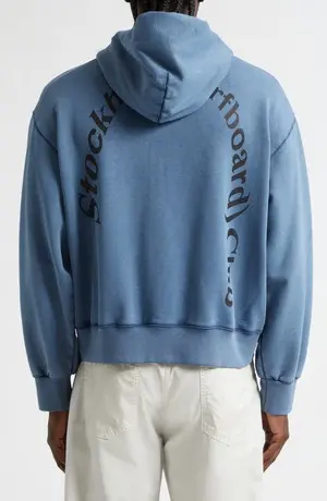 STOCKHOLM SURFBOARD CLUB Dream Back Logo Zip Graphic Hoodie - Blue