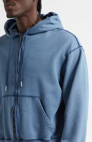 STOCKHOLM SURFBOARD CLUB Dream Back Logo Zip Graphic Hoodie - Blue