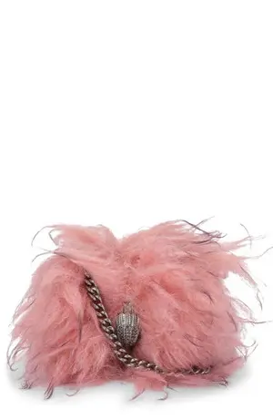 Kurt Geiger Micro Kensington Faux Fur Crossbody Bag - Open Pink