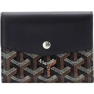 Goyard Saint Gabriel Wallet Coated Canvas And Leather Compact - Black