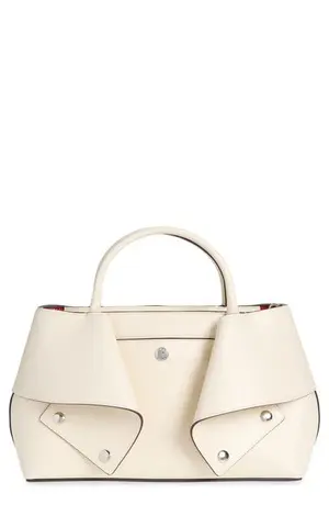 TOTEME Small Mercer Leather Tote - Stone/red