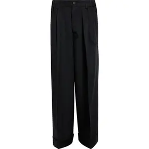 MELITTA BAUMEISTER Pointy Tailored Twill Wide Leg Pants - Black