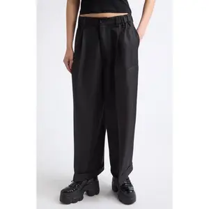 MELITTA BAUMEISTER Pointy Tailored Twill Wide Leg Pants - Black