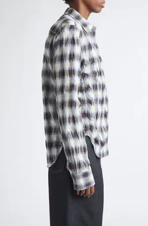 EENK Shirred Button Front Shirt