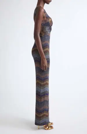 Missoni Metallic Zigzag Stripe Maxi Dress