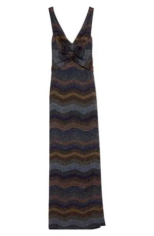Missoni Metallic Zigzag Stripe Maxi Dress