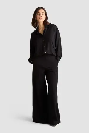 RESIDUS Gart Button Front Jersey Shirt - Black