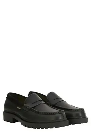 Barbour Croxton Leather Penny Loafer - Black
